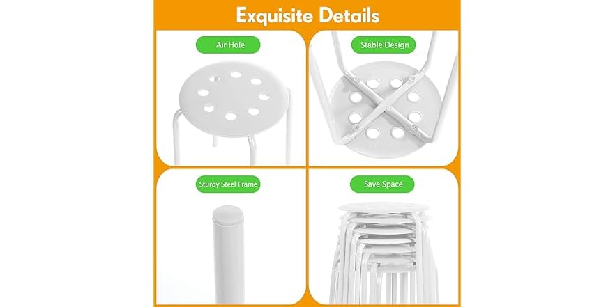 8 Pack Multipurpose Stacking Stools