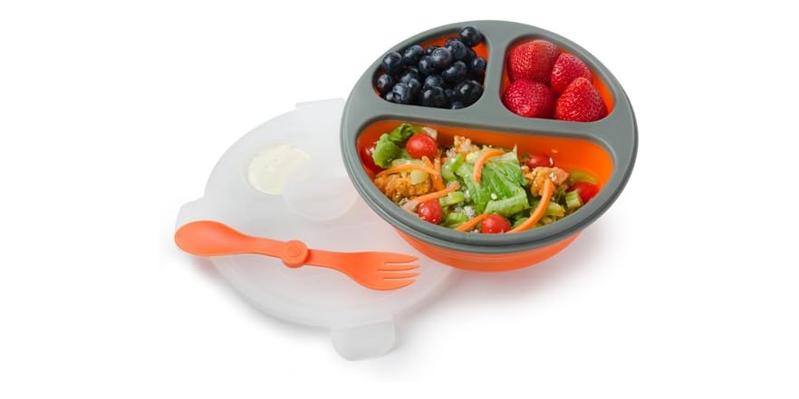 Three Compartment Round Lunch Box 4-Pack
