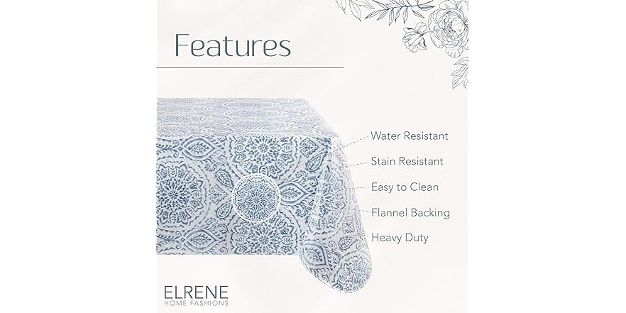 Elrene Savannah Boho Paisley Tablecloth