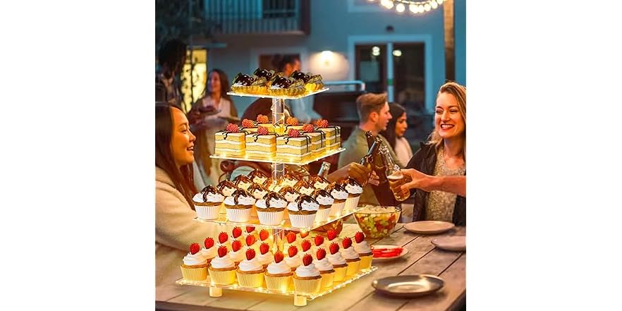 Yestbuy 4 Tier Cupcake Stand Acrylic