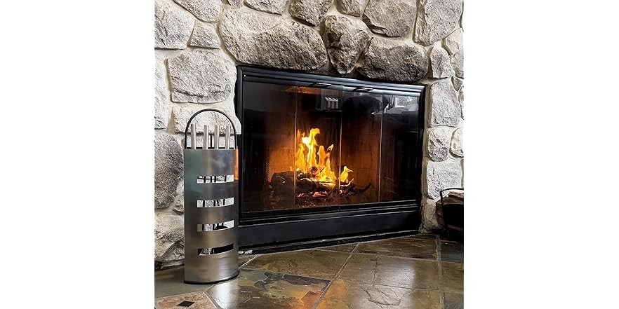 Mind Reader Fireplace Set with Stand