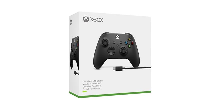 Xbox Core Wireless Controller + USB-C Cable – Carbon Black