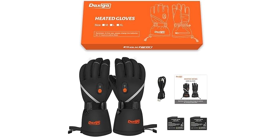 Daxiga Gloves 5000mAh Rechargeable Batteries