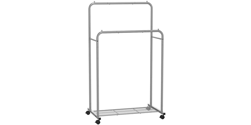 SONGMICS Double-Rod Rack w/ Wheels
