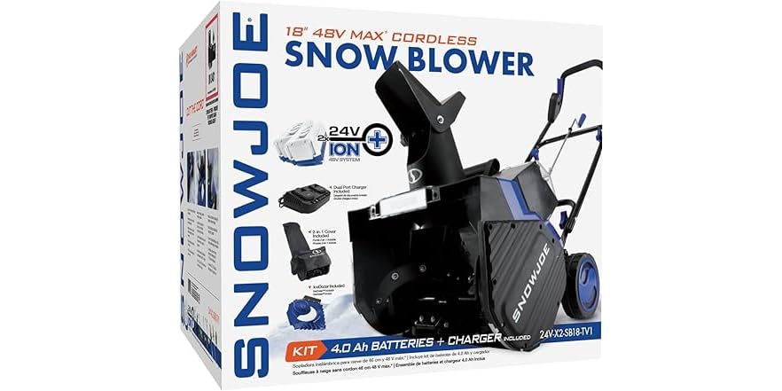 Snow Joe 48-Volt Snow Blower Bundle