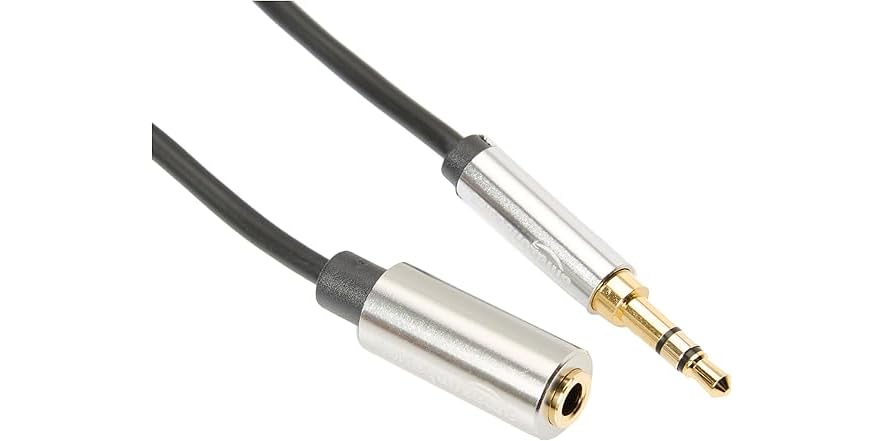 AmazonBasics 12FT 3.5mm Auxiliary Male to Female Audio Jack Extension Cable