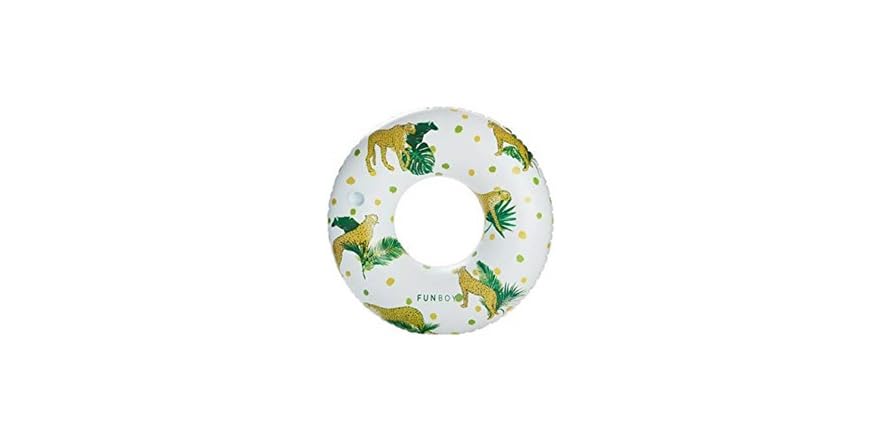 FUNBOY Inflatable Tropical Cheetah Tube Pool Float