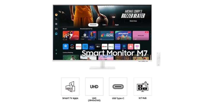 Samsung 43" Smart M7 4K Monitor | LS43DM703UNXZA