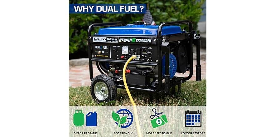 DuroMax Electric Start,Dual Fuel Portable Generator