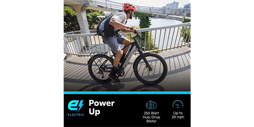 Schwinn Coston DX Adult Electric Hybrid Bike Step-Over 20-Inch