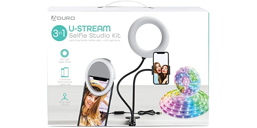 Aduro U-Stream 3-in-1 Ring Light Studio Kit