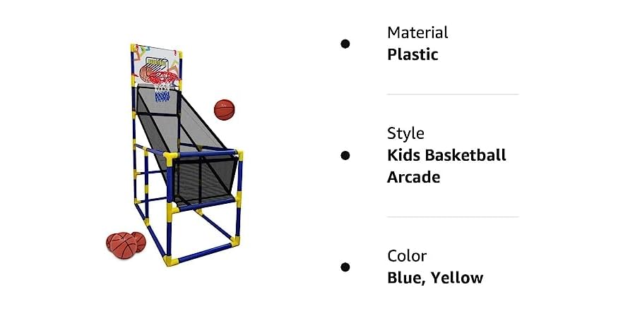 Basketball Hoop Arcade Game, with 4 Balls, Includes Air Pump