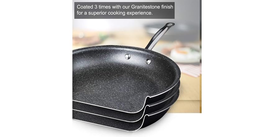 Granitestone 10" Round Fry Pan (1, 2, or 3Pk)