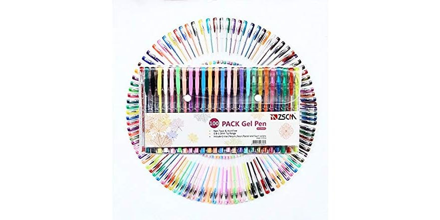 100 Unique Colors Gel Pens Set With Case