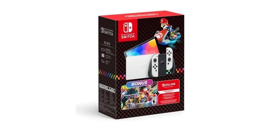 (Grade A Refurbished) Nintendo Switch OLED Mario Kart 8 Deluxe Bundle ...