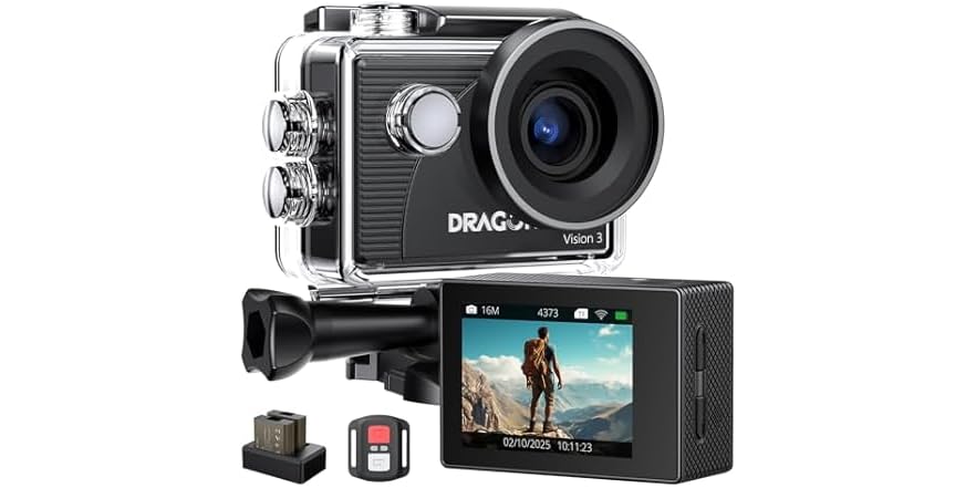 (NEW) Dragon Touch 4K Waterproof Action Camera