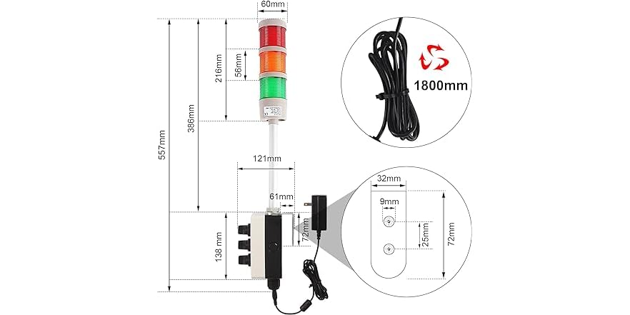 ANDONT 3 Stack Super Bright LED Andon Tower Lights