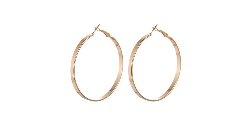 14K Gold Plated Omega Hoops