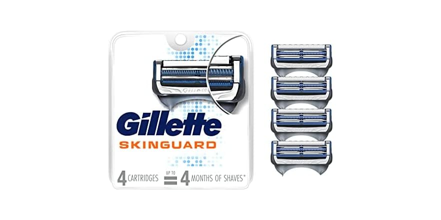 Gillette SkinGuard Razor Blade Refill, 4Ct