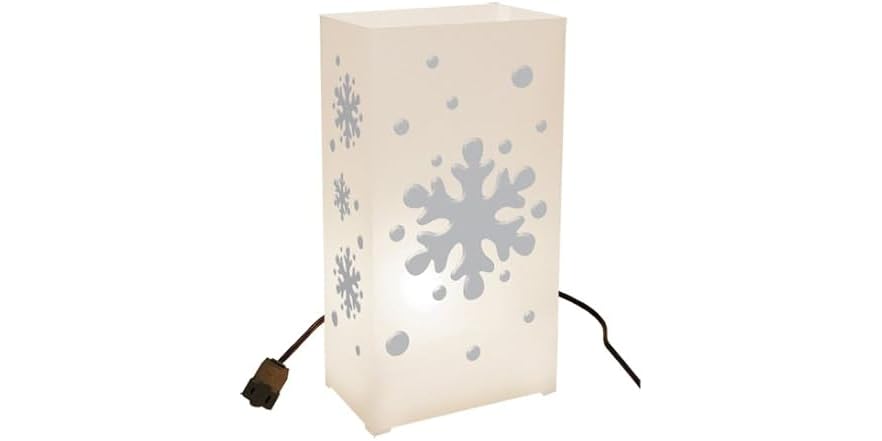 Electric Luminaria Kit with LumaBases, Snowflake - Set of 10