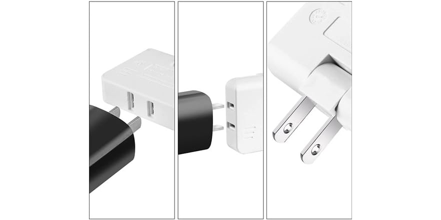 (5 Pack) Dagin 3-Way Flat Wall AC Outlet Adapter