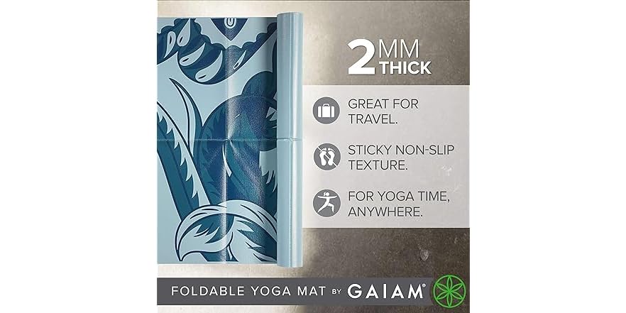 Gaiam Folding Travel Fitness & Exercise Mat