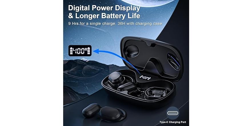 TTQ Open-Ear IPX7 Waterproof Bluetooth 5.3 Earbuds