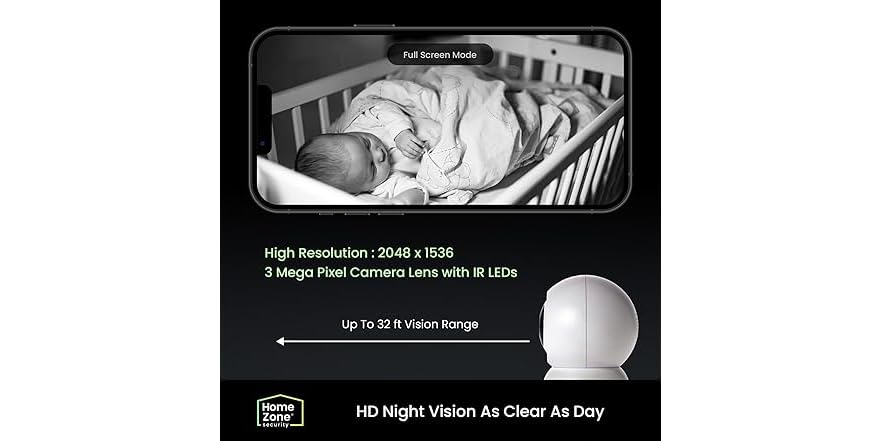 Home Zone Security ES04138G 3MP PTZ Indoor Camera