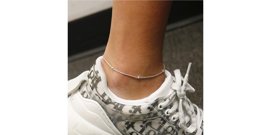 925 Sterling Silver Snake Bead Anklet
