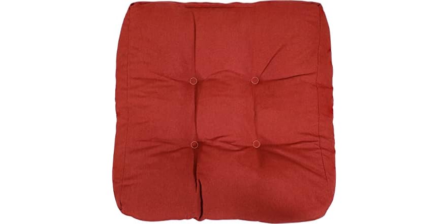 Sunnydaze Brick Red Seat Cushion, Set of 2