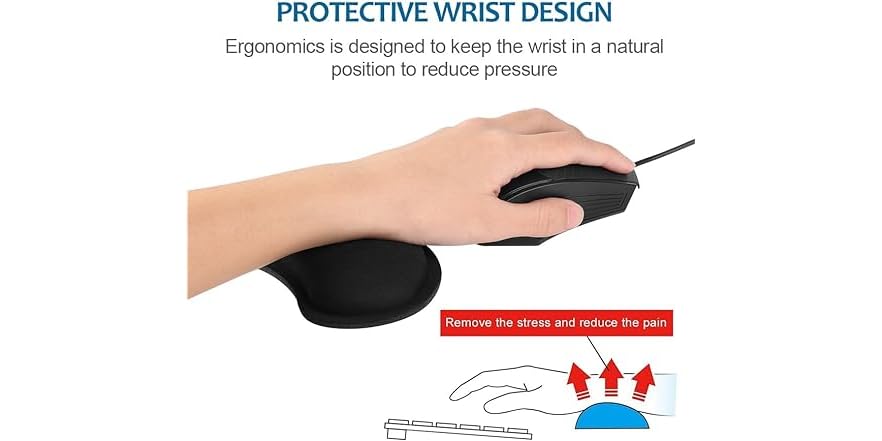 Memory Foam Keyboard and Mouse Rest Set