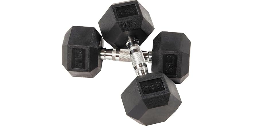 Signature Fitness Rubber Encased Hex Dum