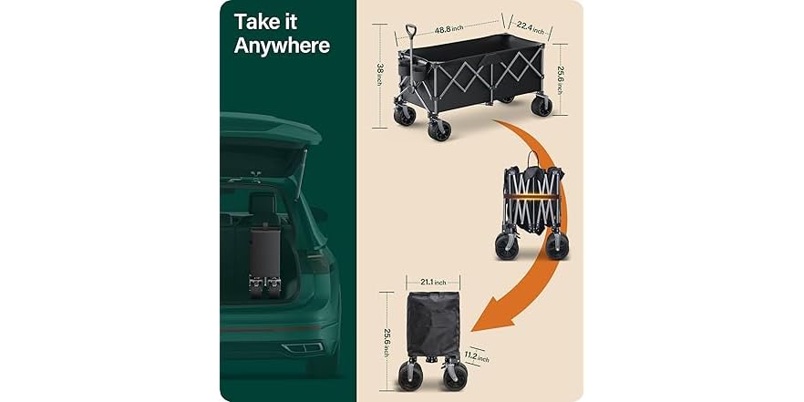 Everyfun W020 Collapsible Lounge Wagon Black (Open Box)