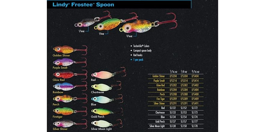 Lindy Techni-Glo Frostee Spoon Lure