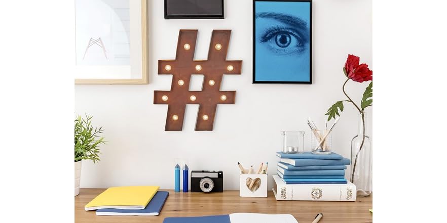 LampLust Vintage LED Marquee Hashtag Battery Light