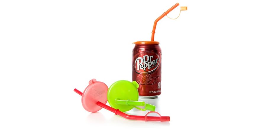 SnapStraw Snaps onto 12oz Soda Can - 4pk