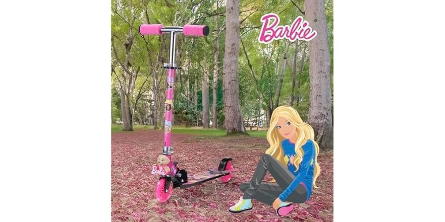 Barbie 2 Wheel Kick Scooter with Light Up Wheels (Open Box)