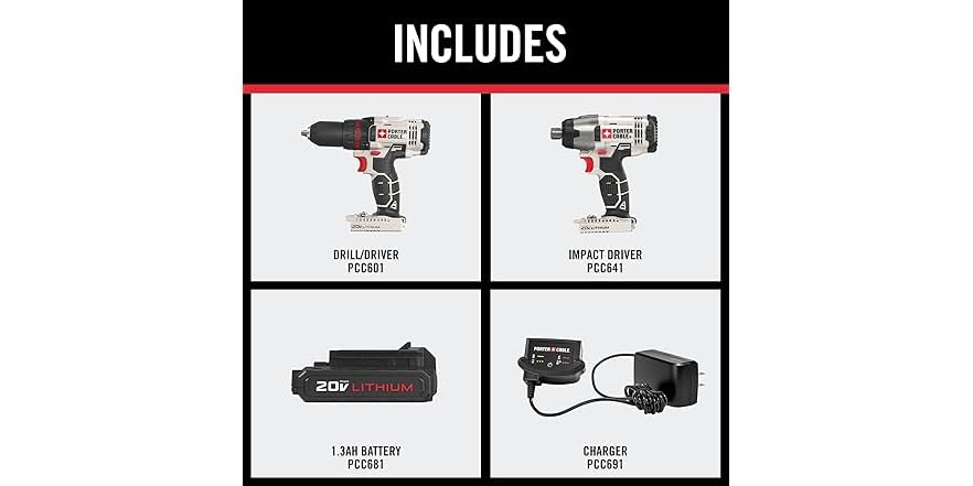 PORTER CABLE 20V MAX Drill & Impact Combo Kit