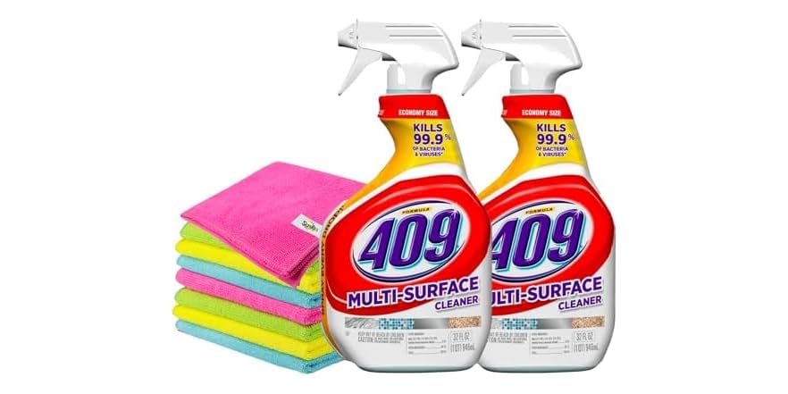 (2 Pack) Multi Surface 409 Cleaner, 32oz With 6 Pack Microfiber ...
