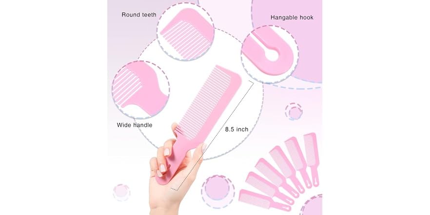 12 Pack Blending Pink Barber Combs