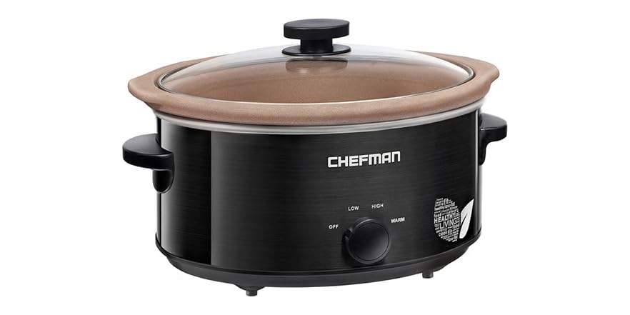 Chefman 5-Qt. Slow Cooker with Natural Stoneware Crock