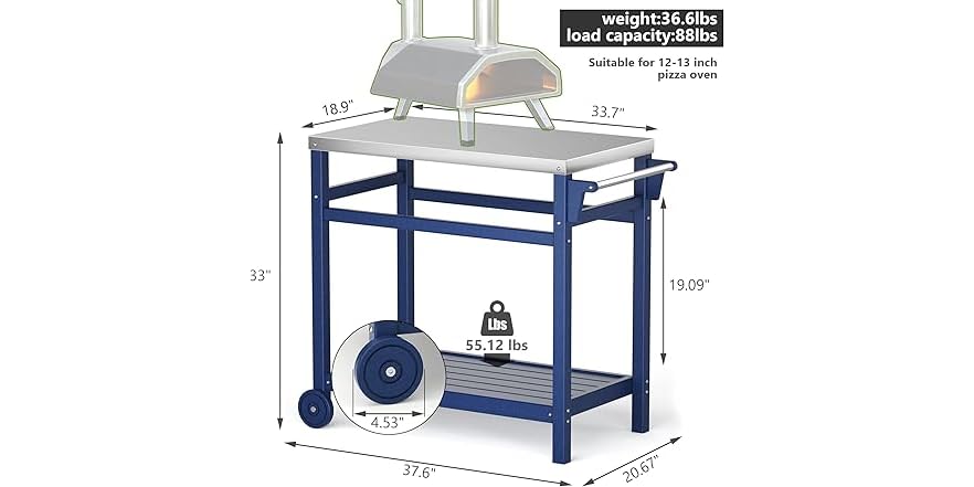 TORVA Outdoor Prep Grill Carts