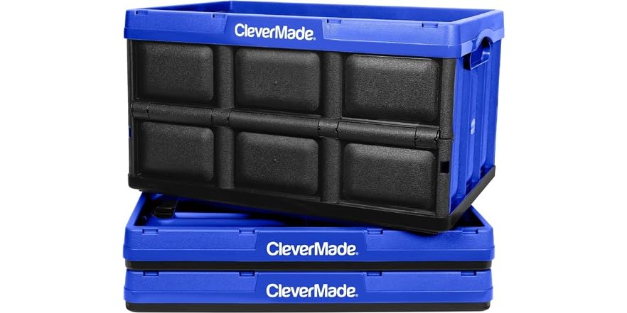 CleverMade 32L Collapsible Bins 3Pk, No Lids