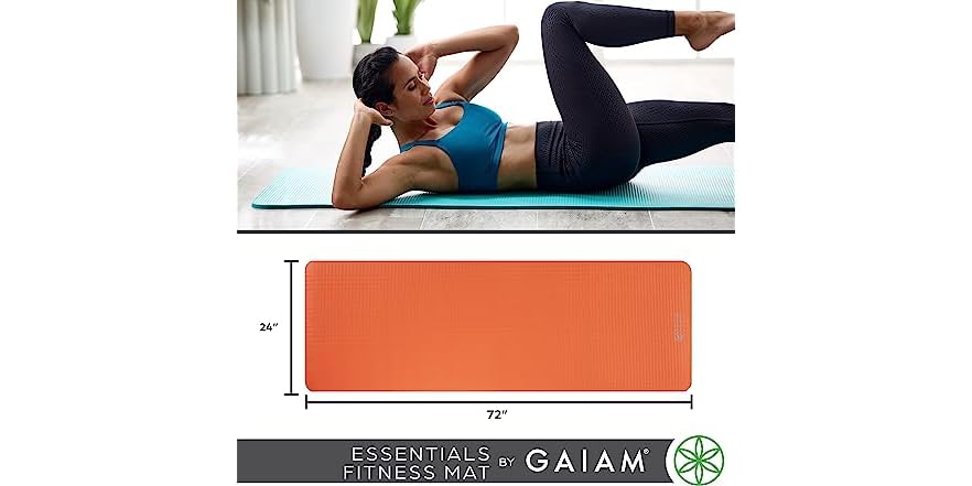 Gaiam Essentials Thick Yoga Mat Fitness