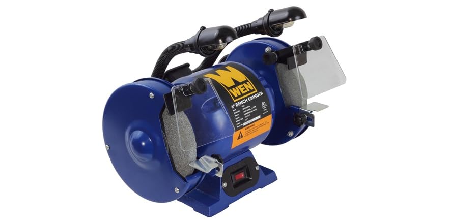 6-Inch Bench Grinder with Dual Lights