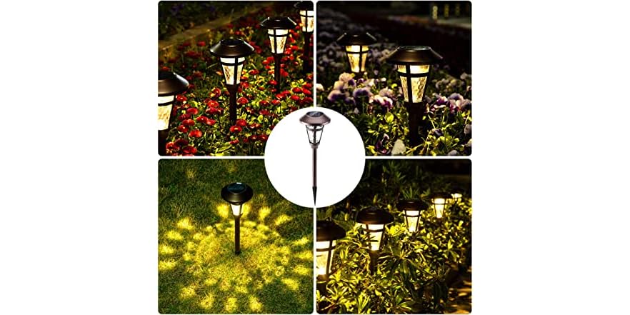 GIGALUMI 6 Pack Metal Solar Lights