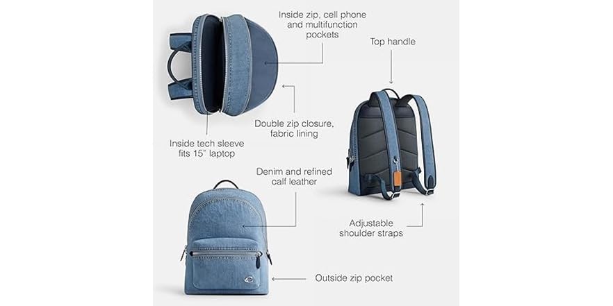 Coach Charter Backpack (Indigo Denim)