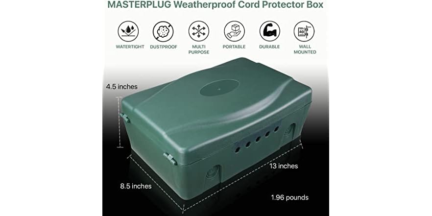 Masterplug Weatherproof Cord Protector Box