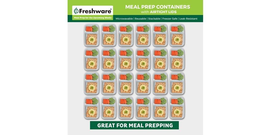 Freshware Meal Prep Containers [25 Pack]
