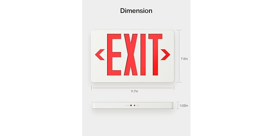 6 Pack LED Exit Sign with Light